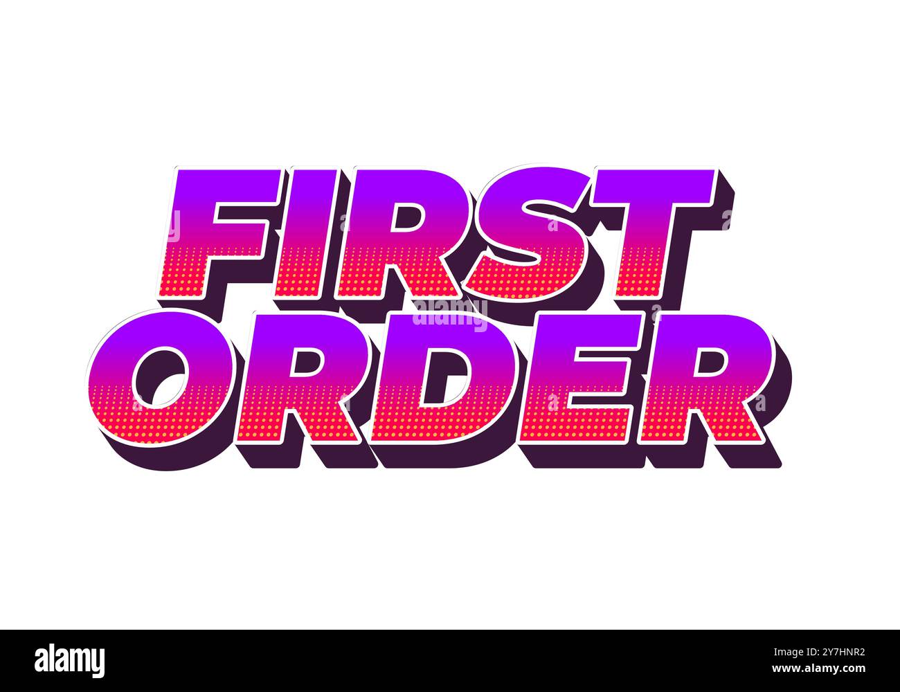 First order. Text effect design in 3D style with modern colors Stock ...