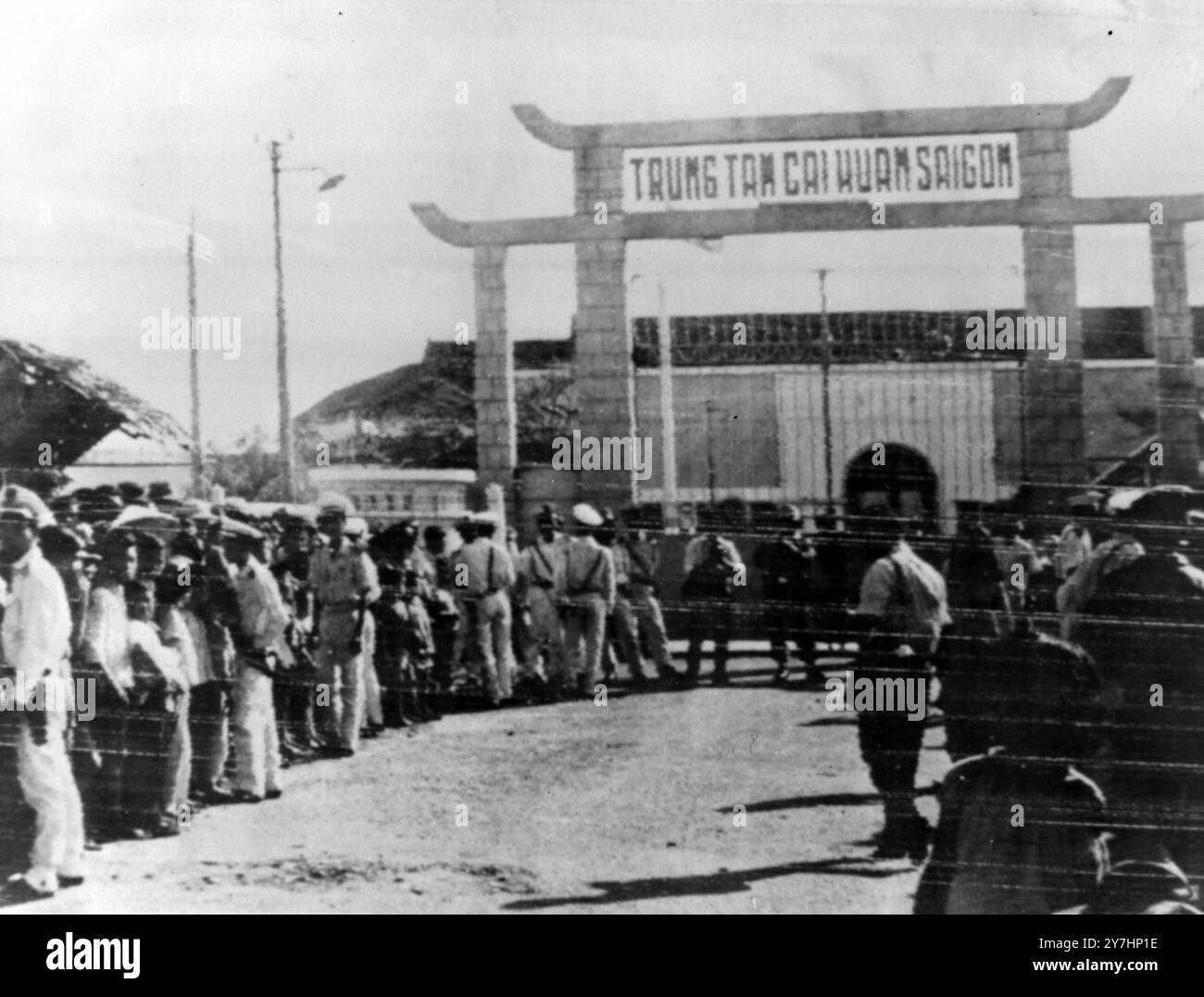 LAW & ORDER CROWD OUTSIDE CHI HOA PRISON IN SAIGON AWAIT NEWS ON ...