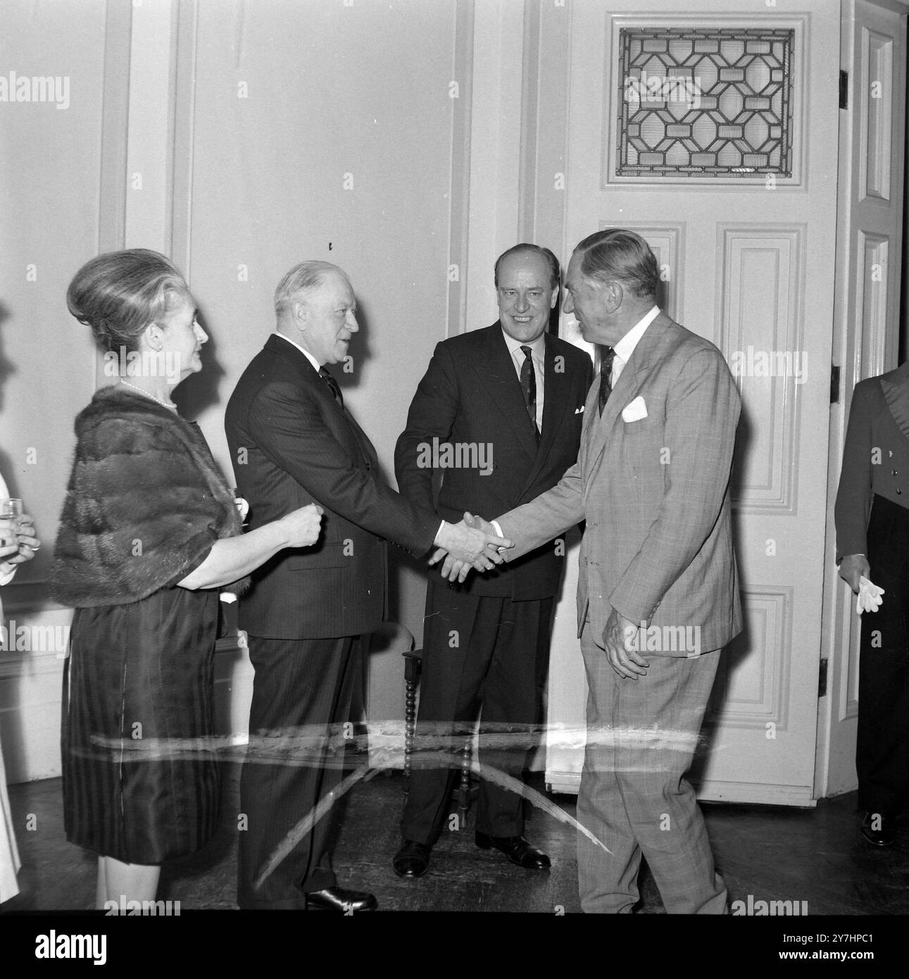LIONEL CHEVRIER AND WIFE WITH SIR CHARLES RUSSELL IN LONDON / ; 8 MAY ...