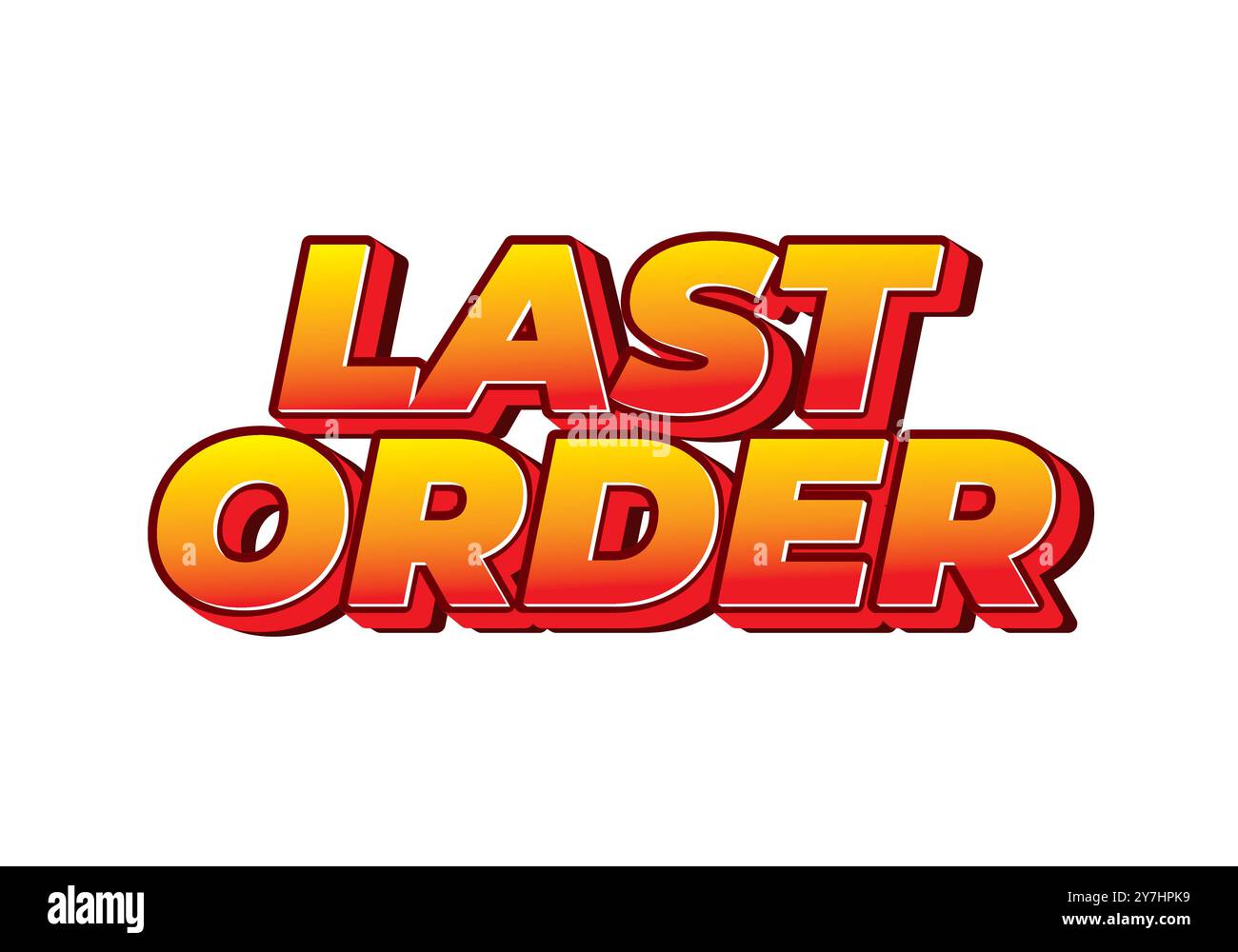 Last order. Text effect design in modern colors with 3D style Stock ...