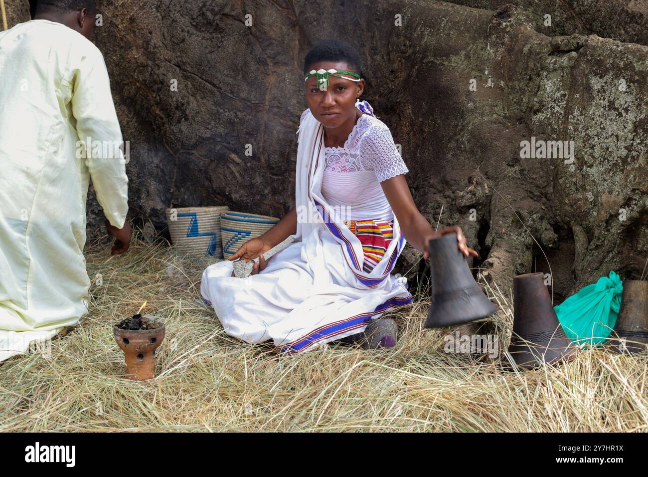 The current Nakayima at her shrine at Nakayima Tree in Mubende Stock ...