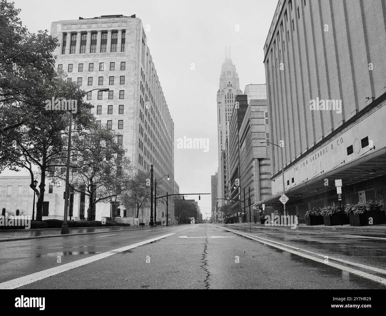 Vintage looking image of South Front St in downtown Columbus Ohio USA ...