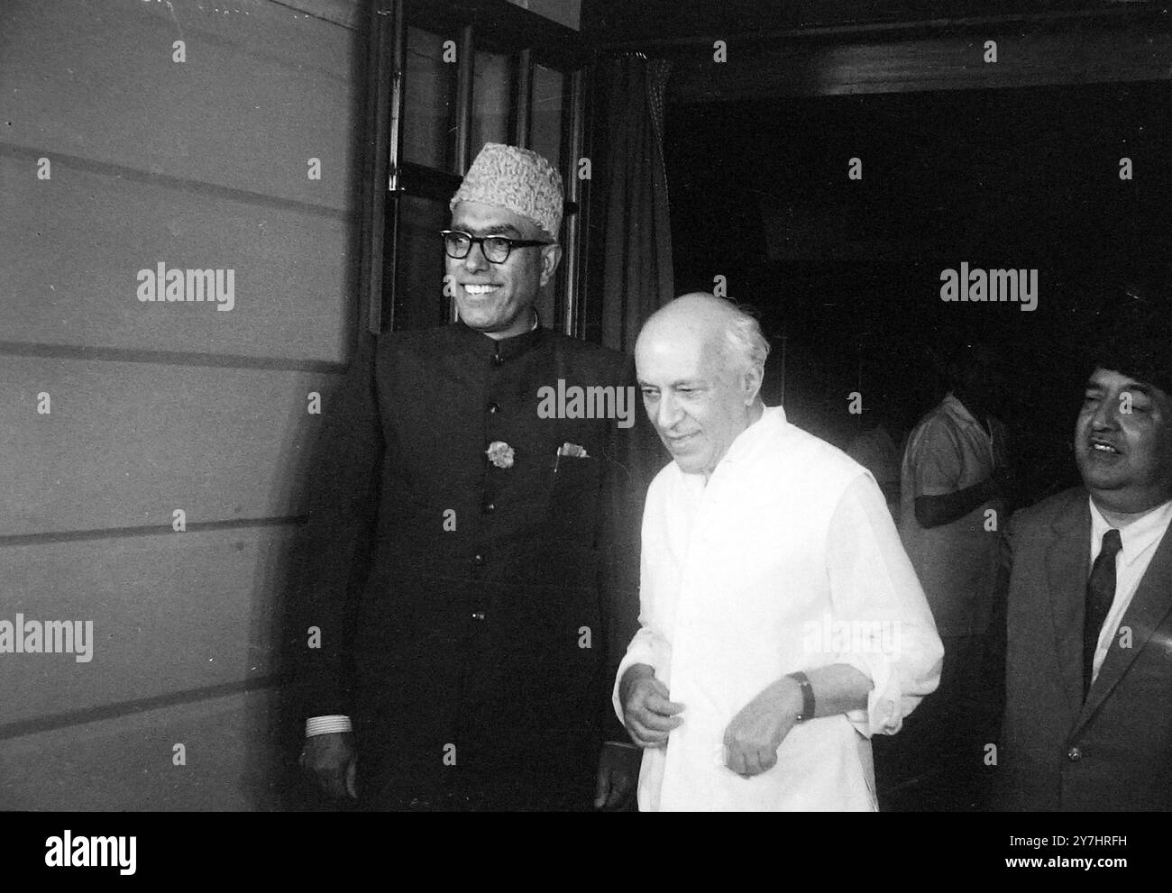 SHEIKH ABDULLAH OF KASHMIR WITH INDIAN PREMIER PANDIT JAWAHARLAL NEHRU ...