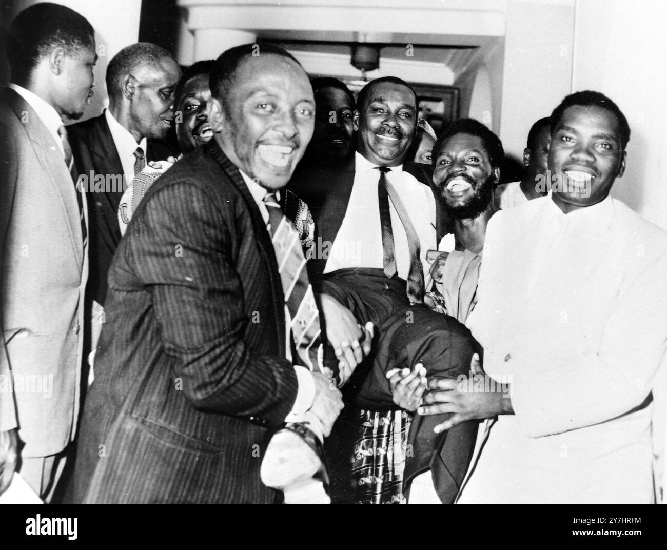 PRESIDENTS KARUME ABEID AND JULIUS NYERERE IN DAR ES SALAAM, TANGANYIKA ...