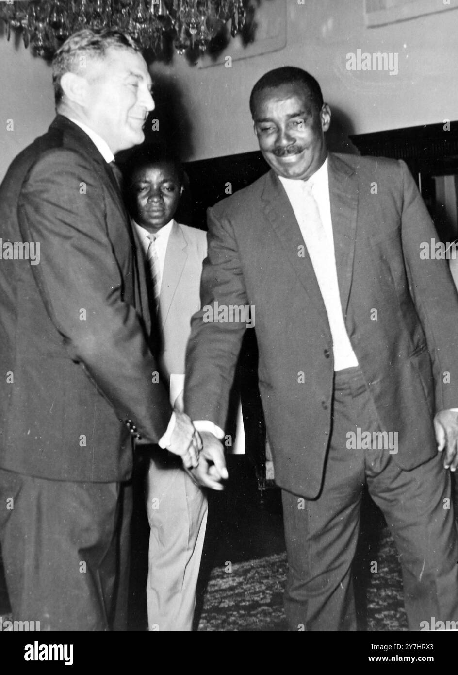 PRESIDENT ABEID KARUME OF ZANZIBAR WITH ISRAELI AMBASSADOR Y PALJI ; 27 ...