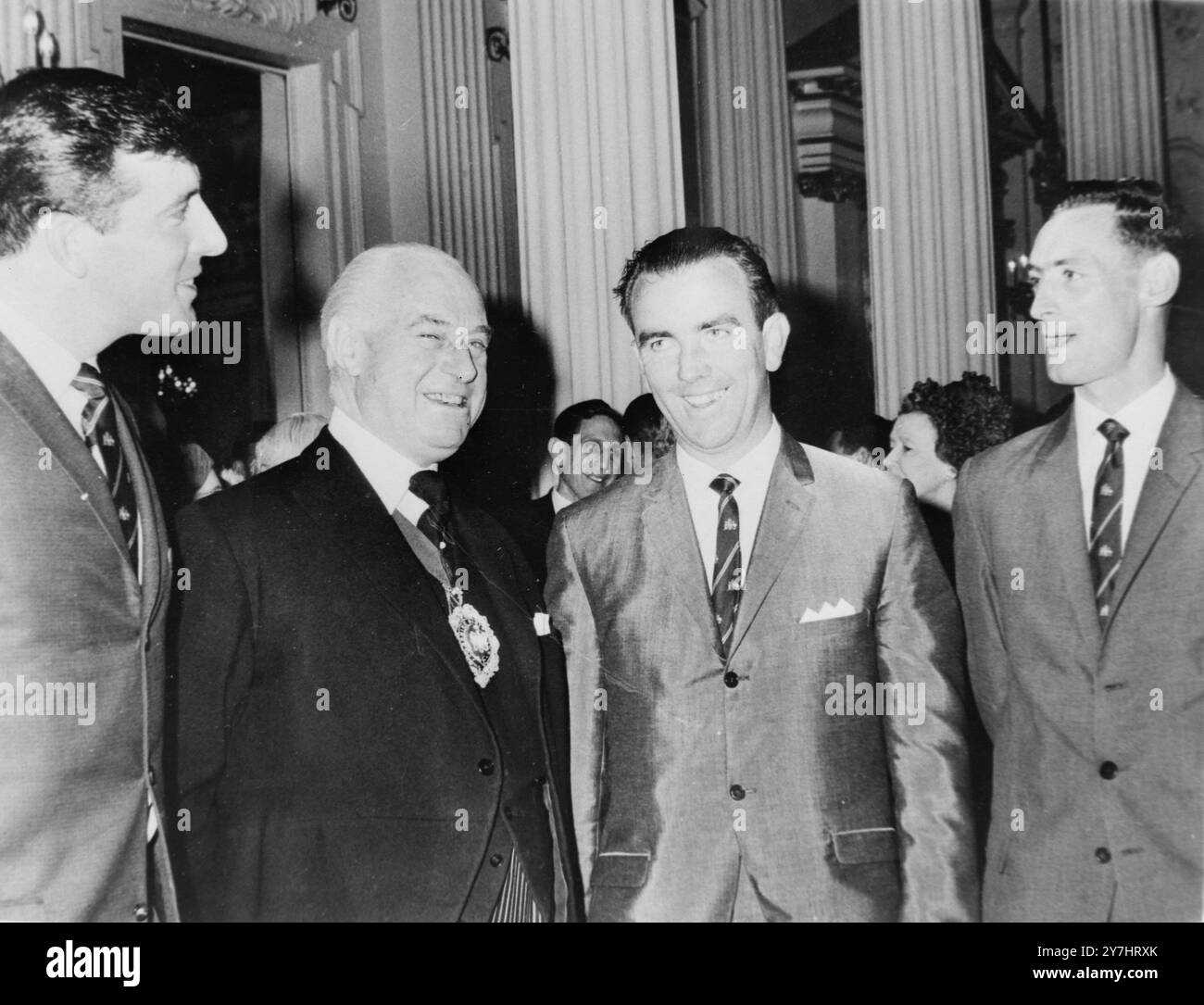 LORD MAYOR OF LONDON ALDEMAN CLEMENT JAMES HARMAN WITH ALAN CONNELLY ...