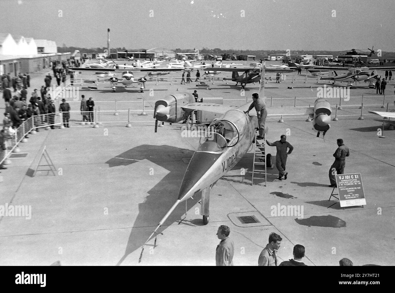 AVIATION GERMAN VERTICAL JET VJ-101 TAKE OFF AT GERMAN INTERNATIONAL ...