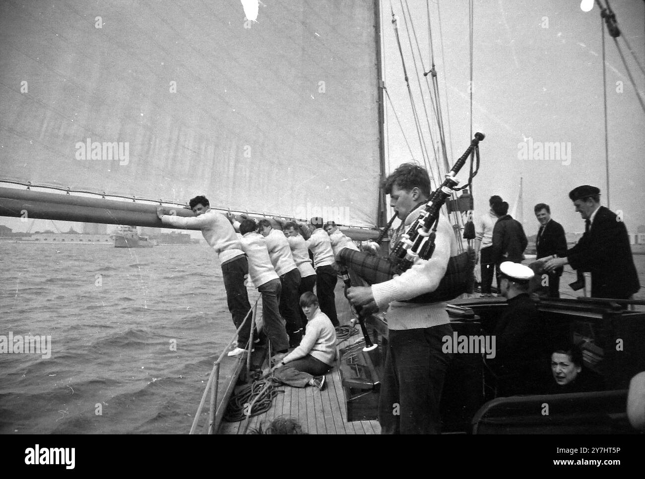 PAUL CRAIG PIPER AND MYATT JAMES CAPTAIN ON YACHT TAWAU / ; 26 APRIL ...