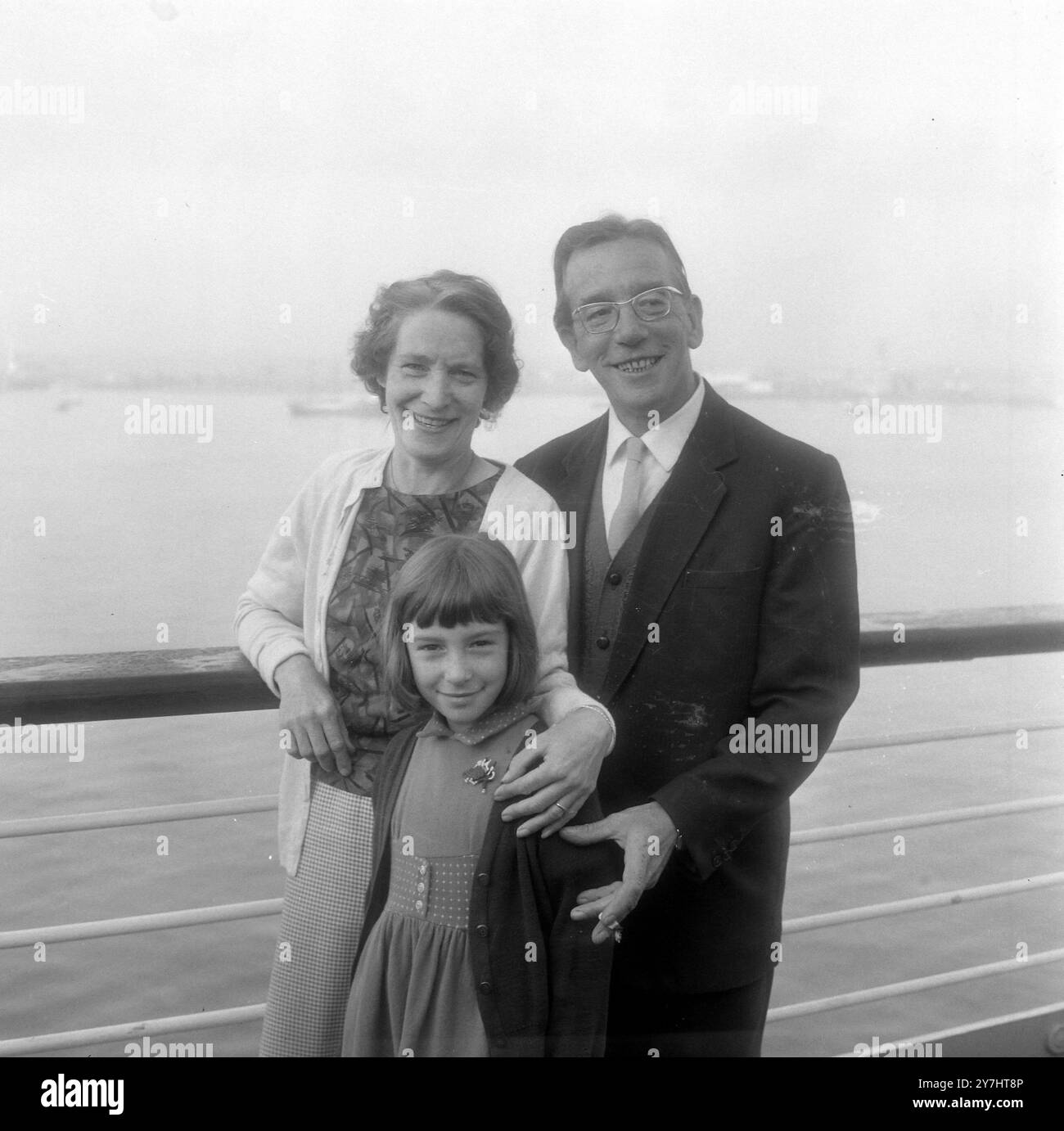 CAROL KNIGHT WITH STOWAWAY FAMILY AT AFRICAN LINER IN SOUTHAMPTON ...