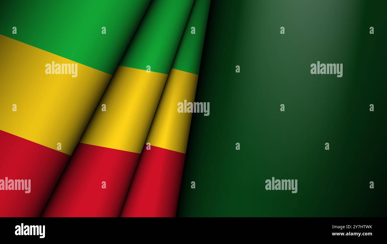 Folded flag of Mali graphic and label. Element of impact for the use ...