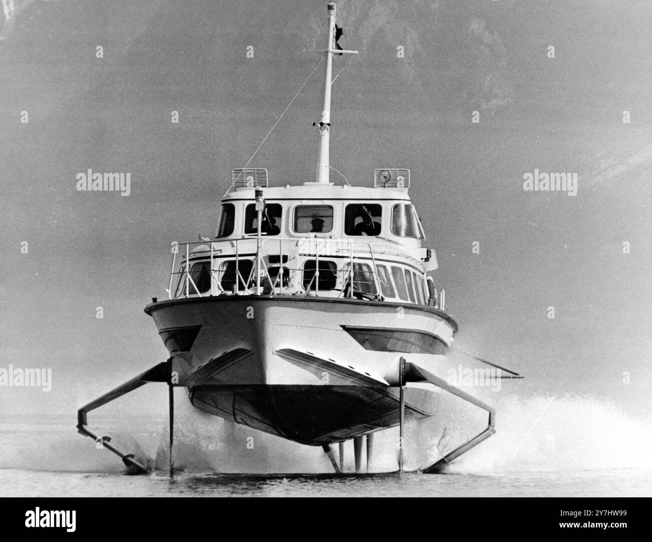 BOATS HYDROFOIL SPEEDBOAT TEST ON LAKE GENEVA IN SWITZERLAND ; 17 APRIL ...