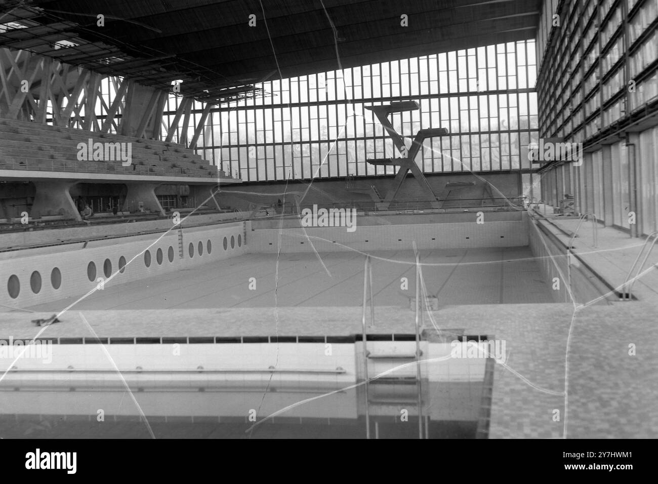 Swimming pool centre Black and White Stock Photos & Images - Alamy