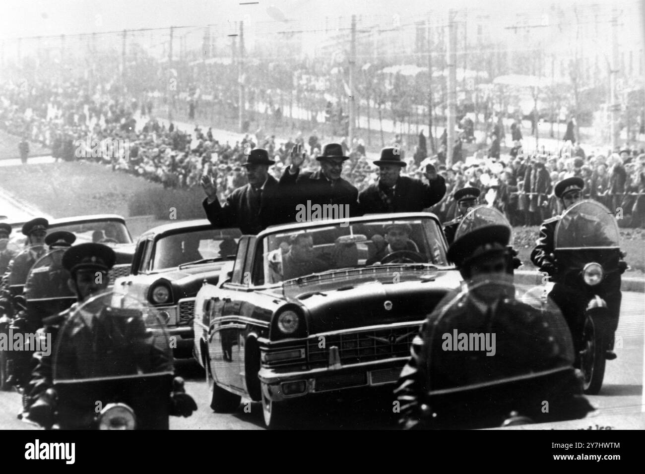 SOVIET PRIME MINISTER NIKITA KHRUSHCHEV WITH WLADYSLAW GOMULKA POLISH ...