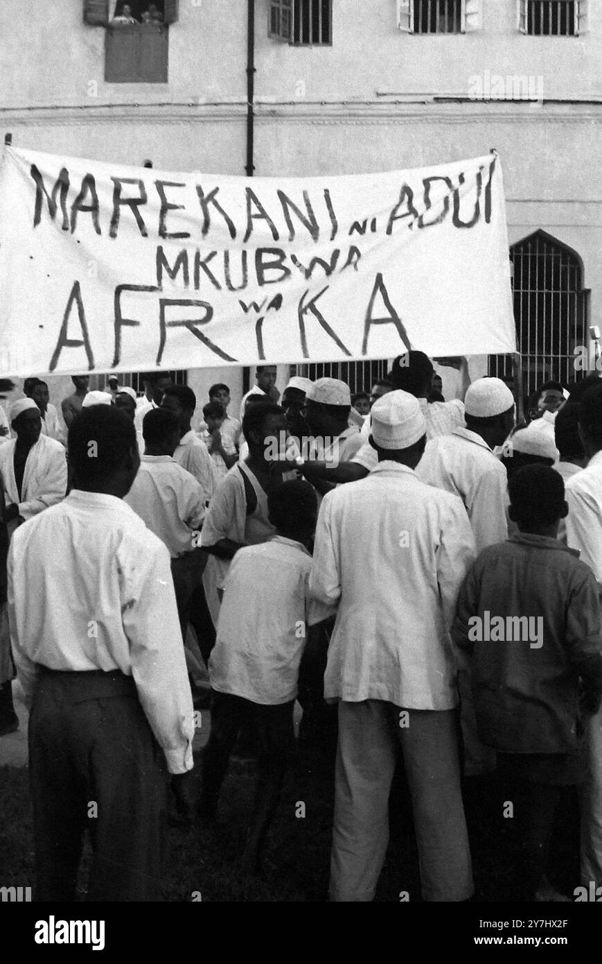 ANTI AMERICAN DEMONSTRATION IN ZANZIBAR ; 12 APRIL 1964 Stock Photo - Alamy
