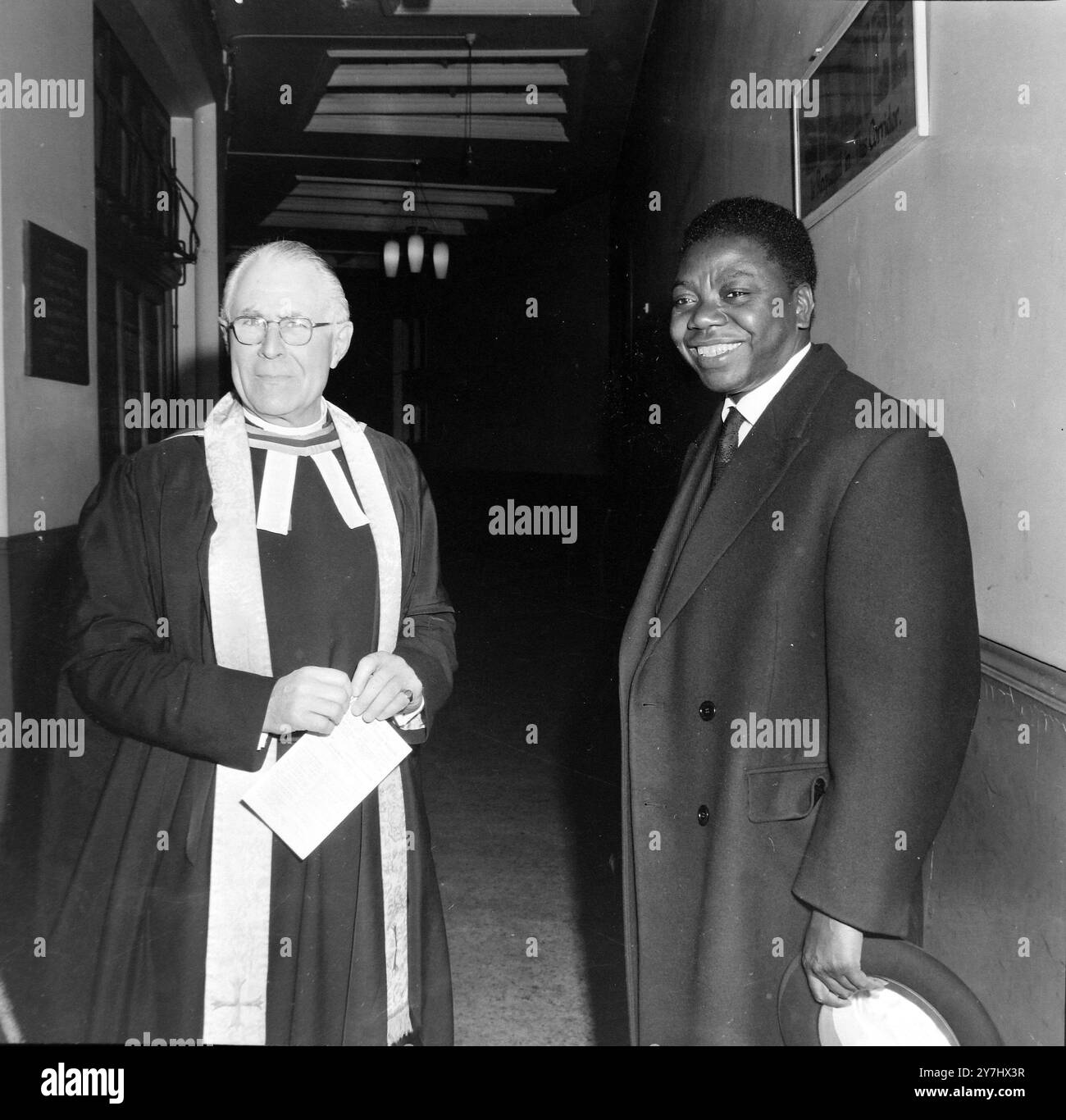 FORMER PRESIDENT OF KATANGA MOISE TSHOMBE WITH DONALD SOPER IN LONDON ...