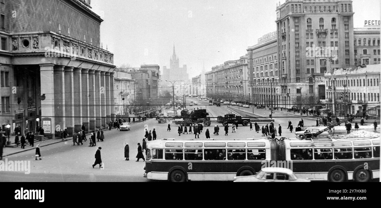 TROLLEYBUS ON MAYAKOVSKY SQUARE IN MOSCOW ; 10 APRIL 1964 Stock Photo ...