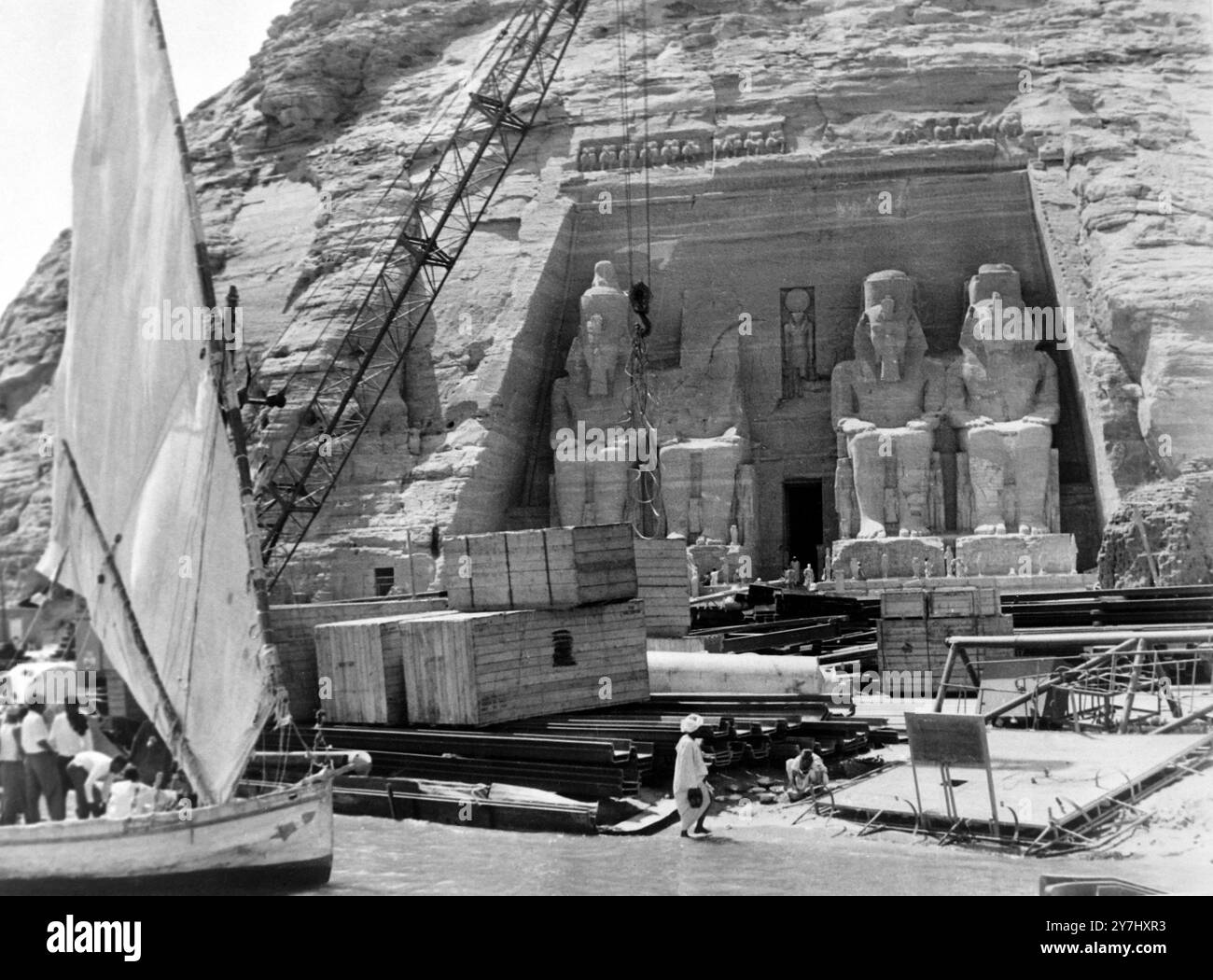 5 APRIL 1964 THE ABU SIMBEL TEMPLES, CUT INTO SHEER ROCK BY RAMESES II ...