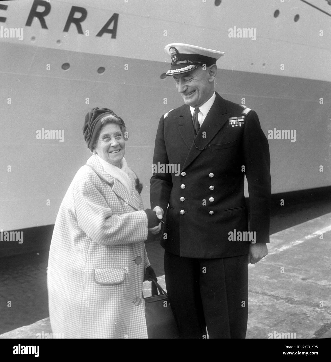 CHRISTINE MAGUIRE C BOARDS LINER CANBERRA IN SOUTHAMPTON / ; 5 APRIL ...