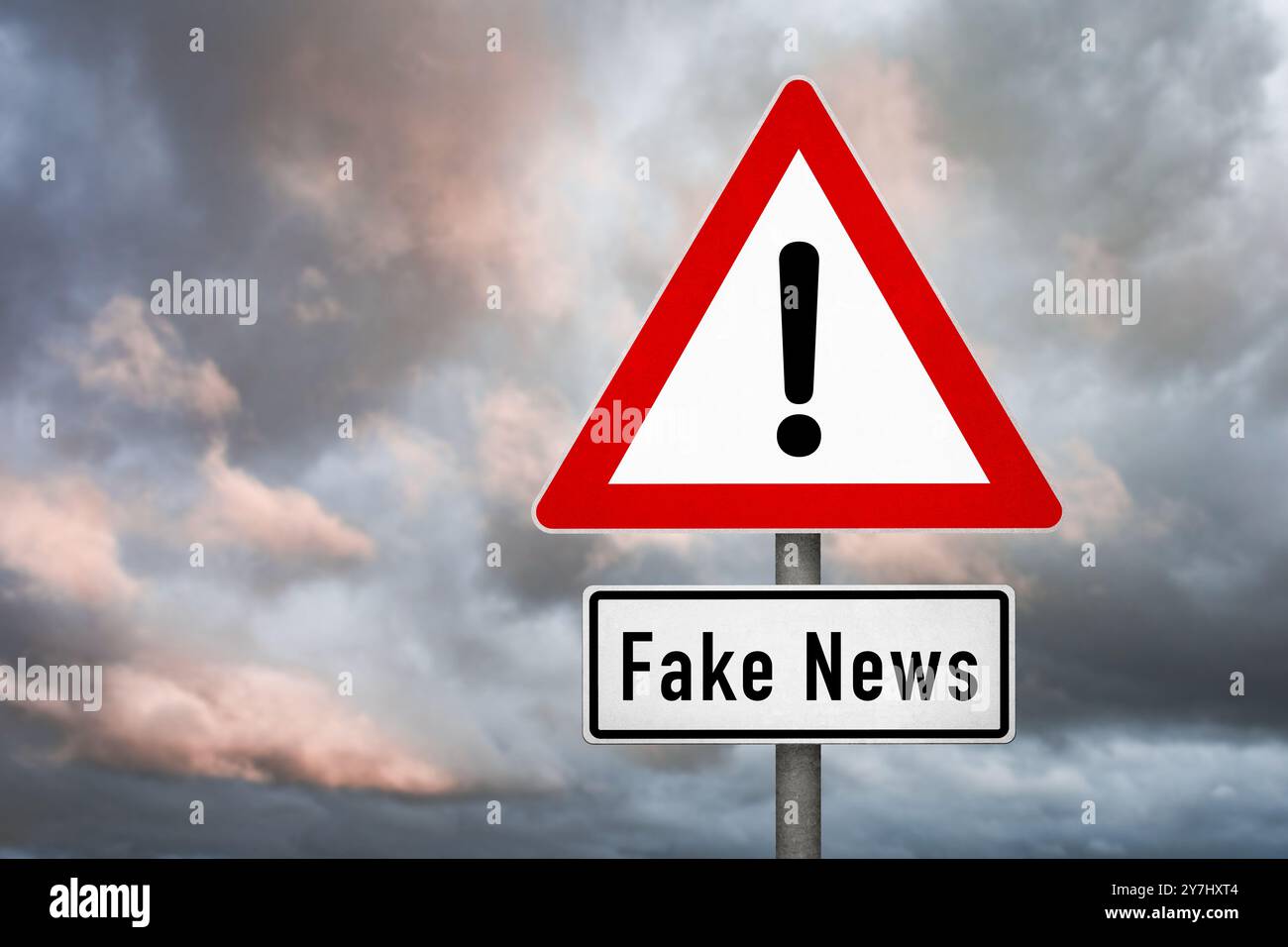 Fake road warning sign hi-res stock photography and images - Alamy