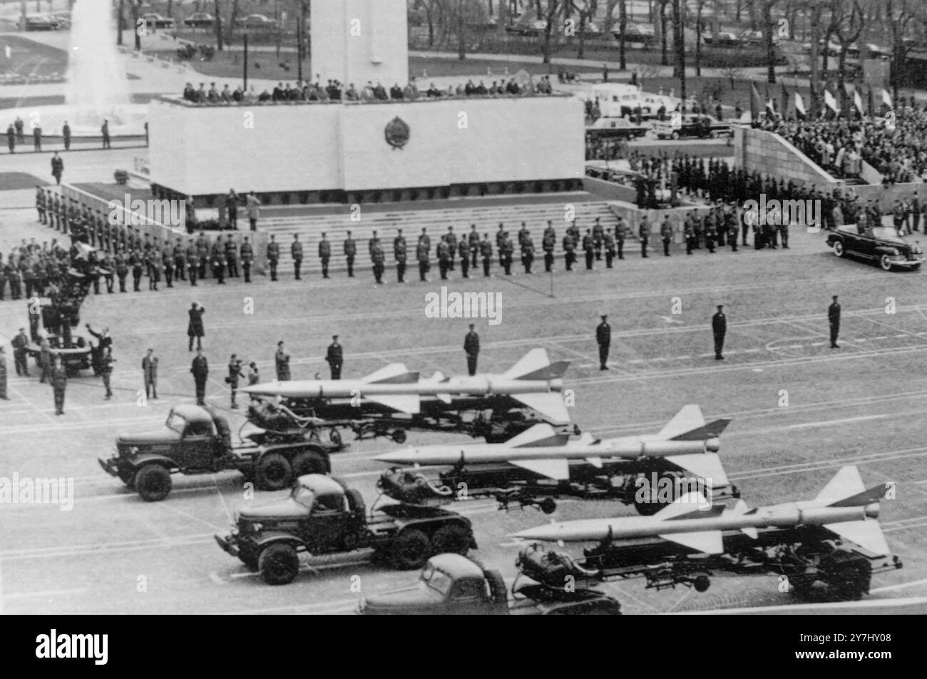 SOVIET PRIME MINISTER NIKITA KHRUSHCHEV WITH JANOS KADAR HUNGARIAN ...