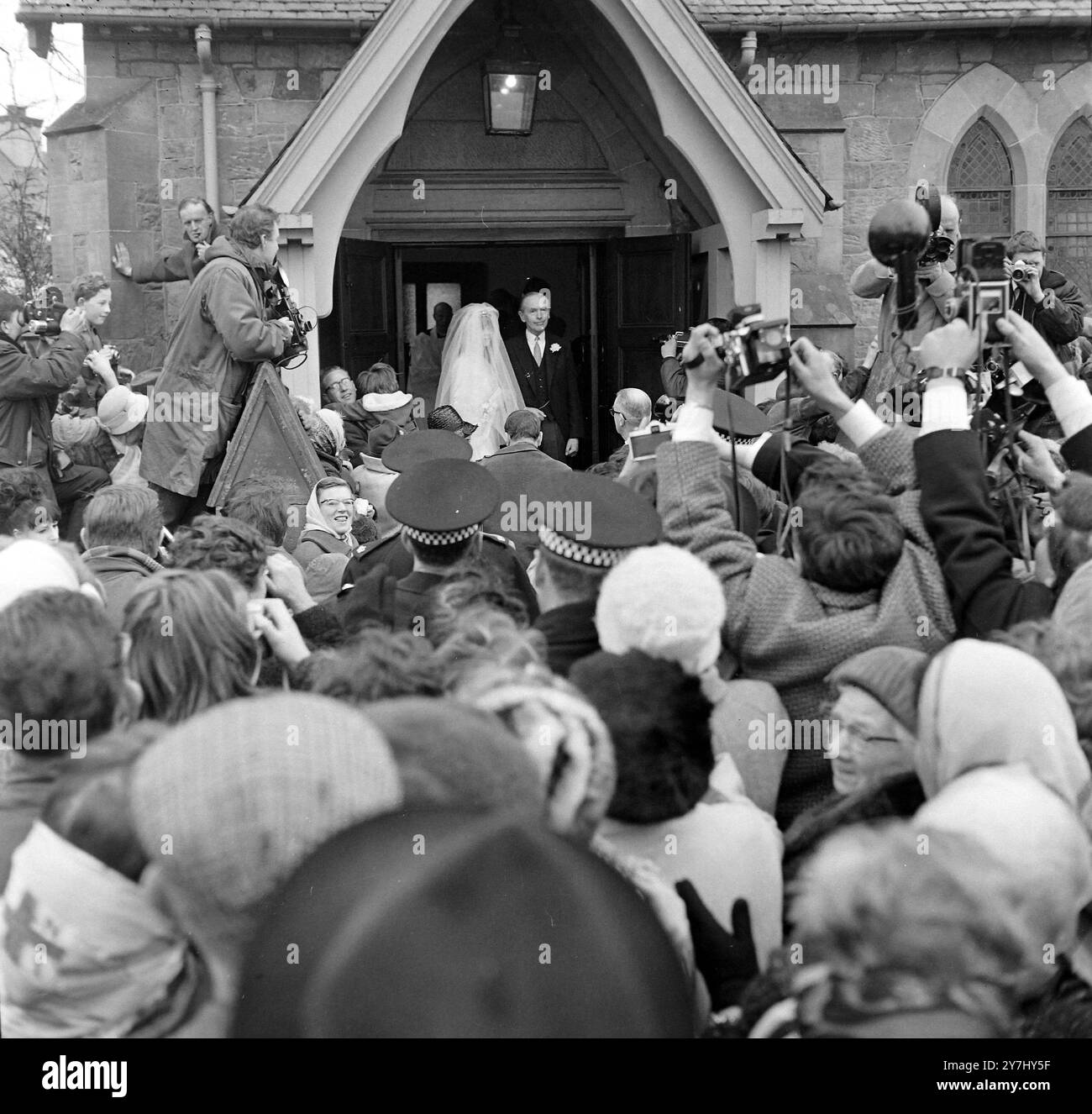 MERIEL DOUGLAS HOME WEDS ADRIAN DARBY IN COLDSTREAM / ; 1 APRIL 1964 ...