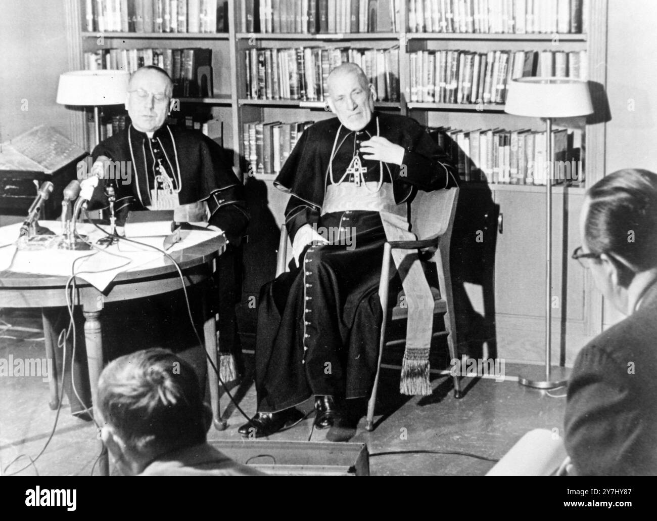 CARDINALS FRANZ KOENIG AND RICHARD CUSHING IN BOSTON / ; 2 APRIL 1964 ...