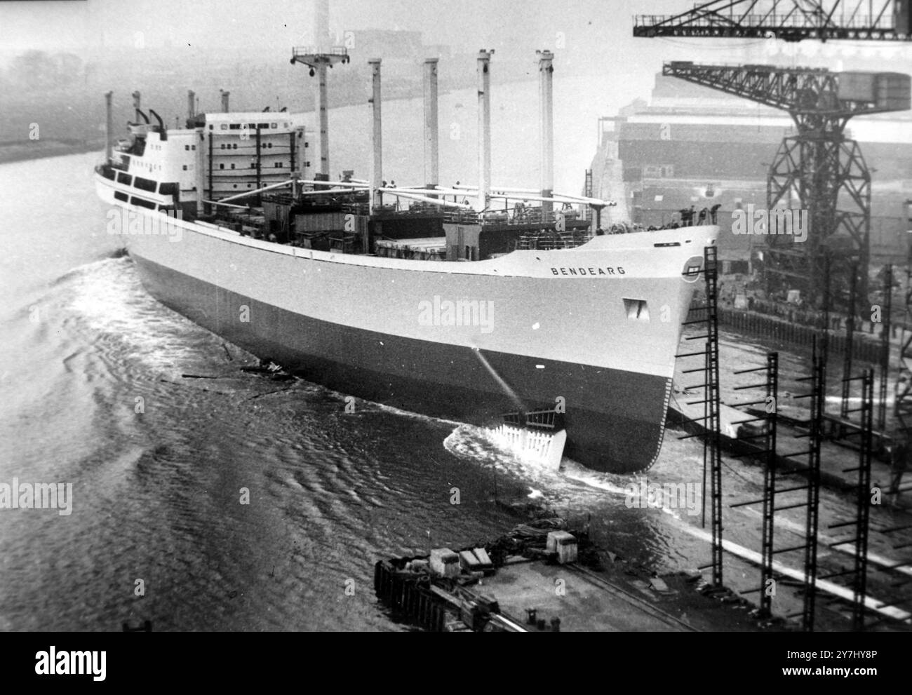 SHIPS LAUNCH BENDEARG LAUNCHED LARGEST SHIP FOR BEN LINE IN GLASGOW ...