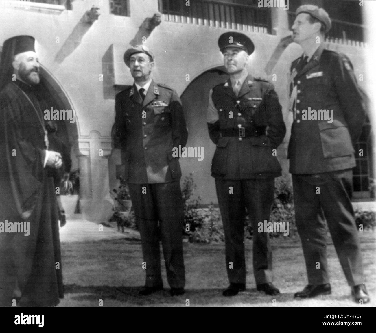 POLITICS MAKARIOS MEETS UN UNITED NATIONS COMMANDERS IN NICOSIA, CYPRUS ...