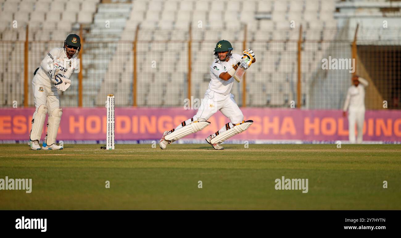 Pakistani batter Abdullah Shafique bats during Bangladesh and Pakistan ...