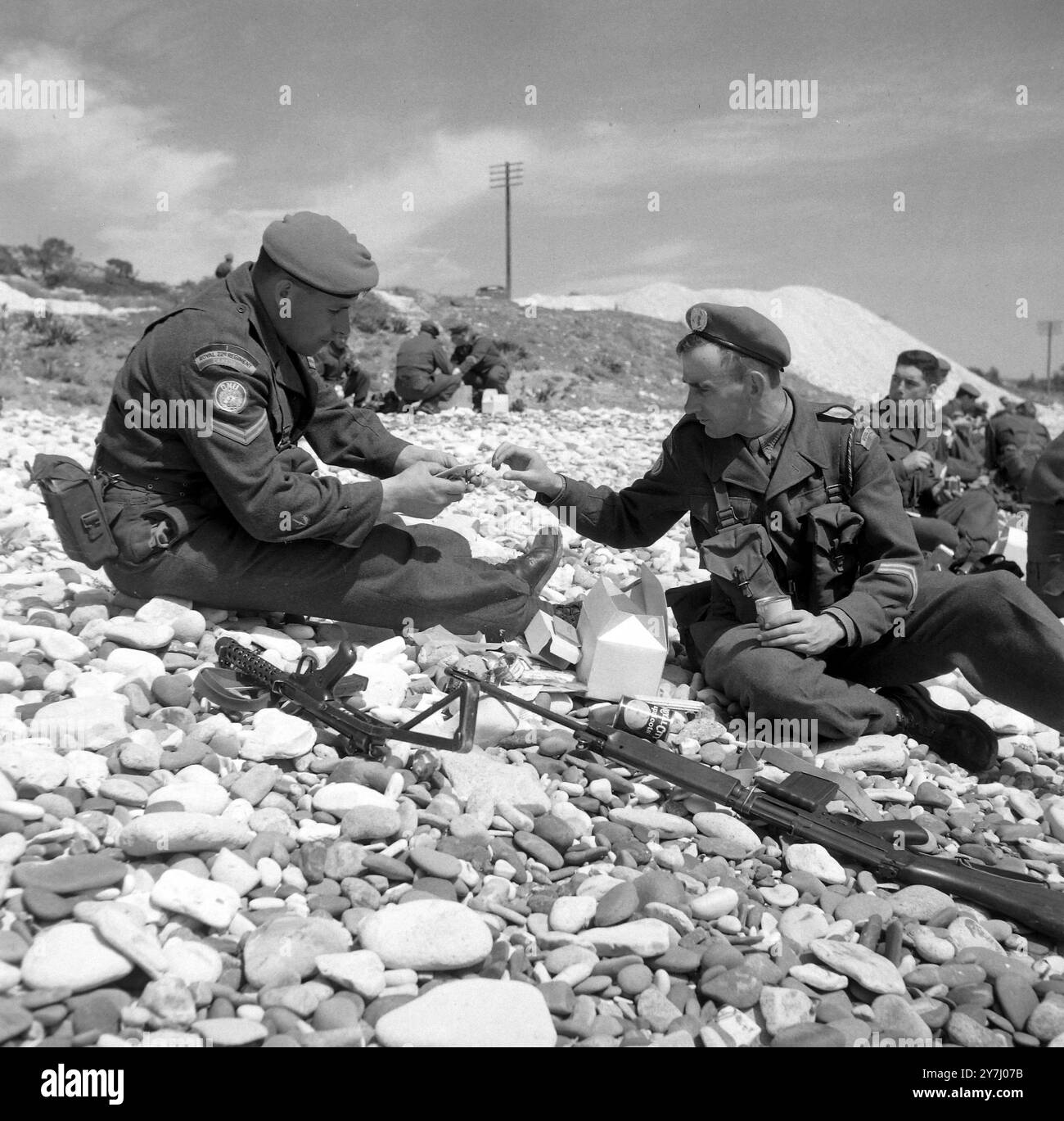 ARMY CANADIAN TROOPS HAVING LUNCH IN LIMASSOL, SOUTH CYPRUS ; 25 MARCH ...