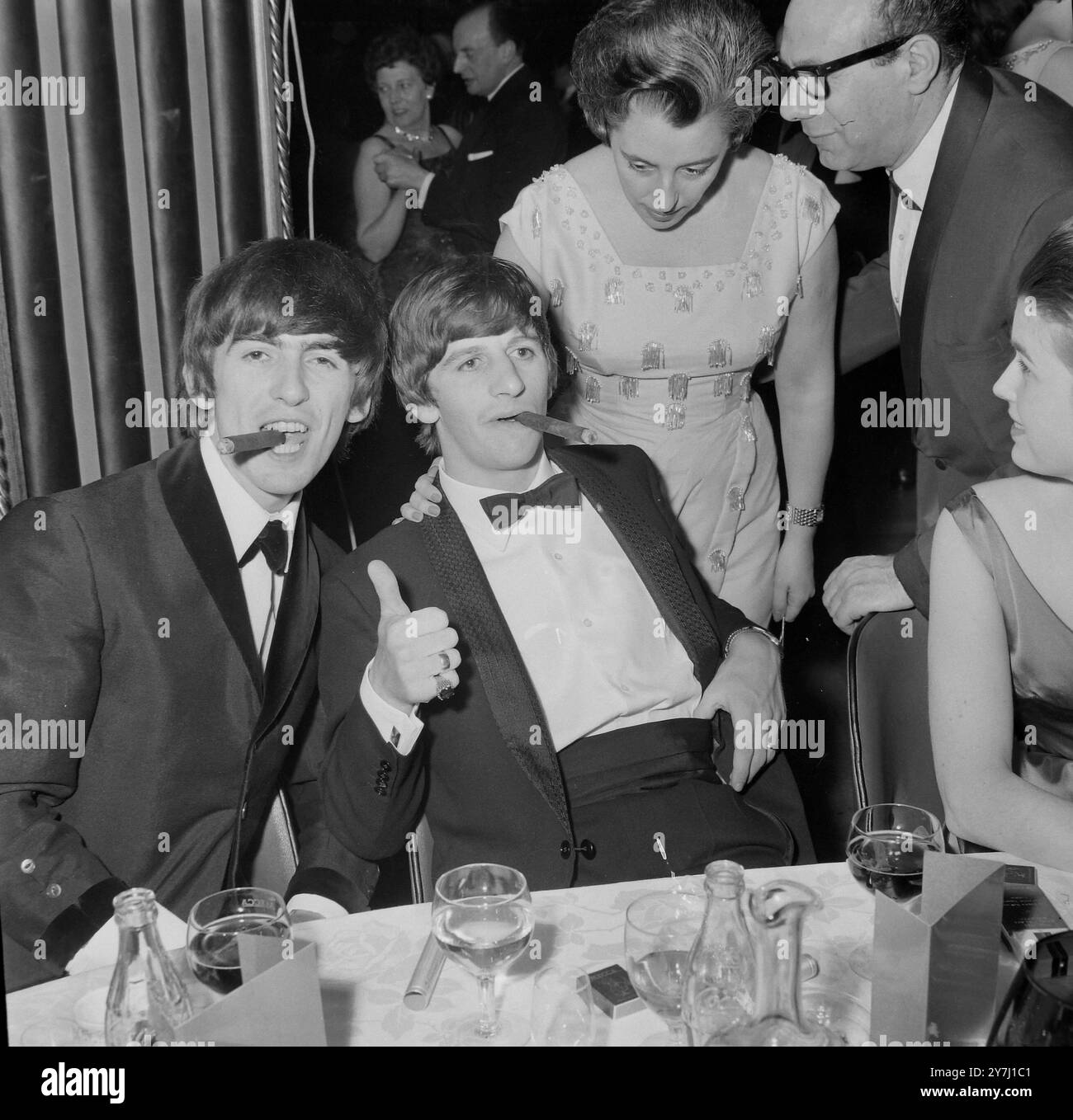 GEORGE HARRISON OF THE BEATLES SMOKES CIGAR WITH RINGO STARR / ; 24 ...