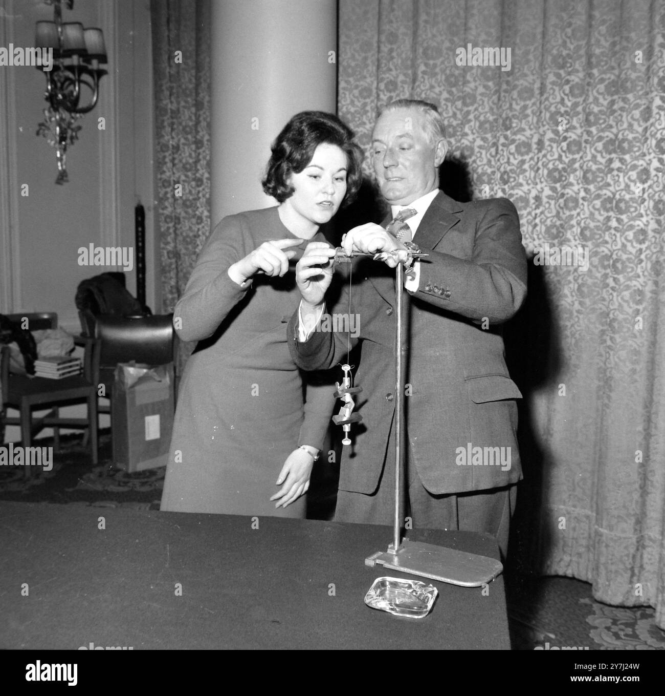 SCIENCE WILLIAM BARROW WITH SECRETARY DIANA RYAN IN LONDON ; 19 MARCH ...