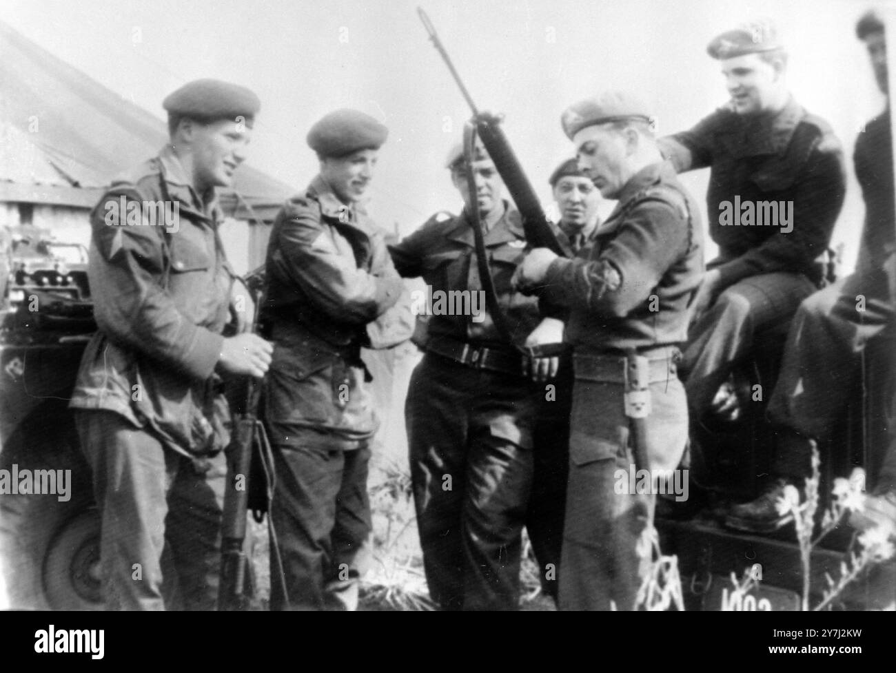 ARMY TWO PARATROOPERS WELCOME NEWLY ARRIVED CANADIAN TROOPS IN NICOSIA ...