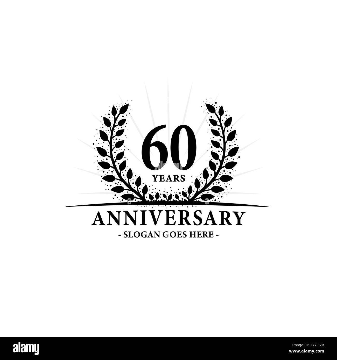 60 years celebrating anniversary logo. 60th years anniversary design template. Vector and ...
