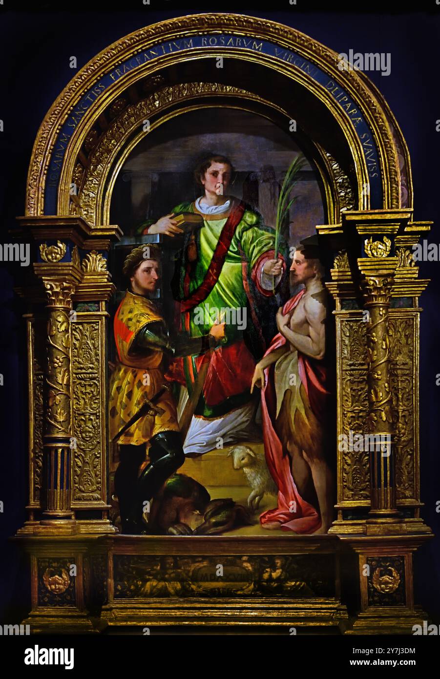 Saints Lawrence, George and John the Baptist 1530 by Altobello Melone ...