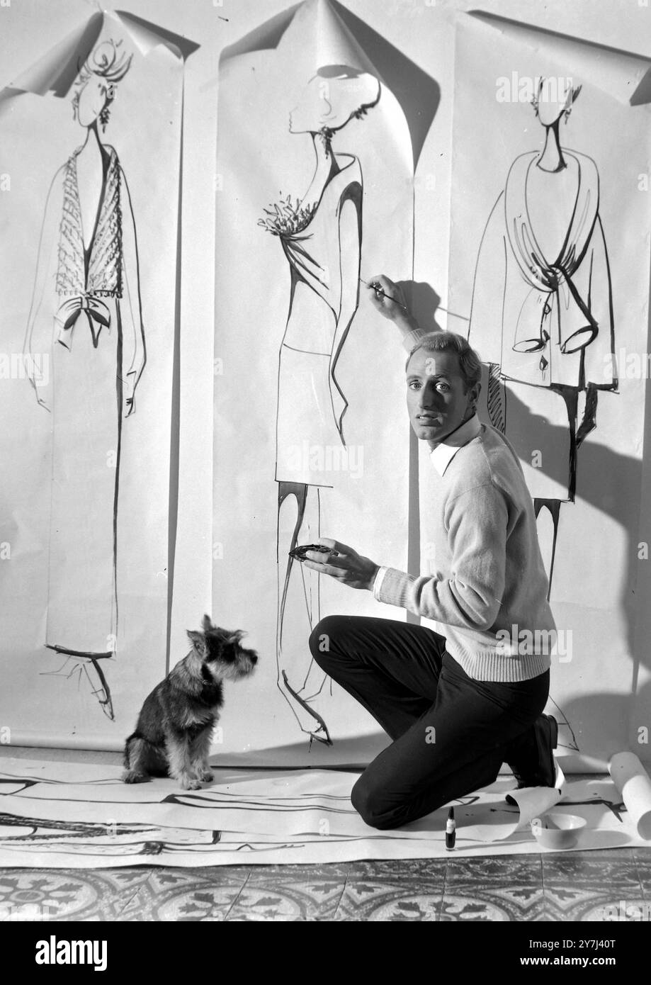 FASHION DESIGNER RENATO BALESTRA AT WORK IN ROME / ; 11 MARCH 1964 ...