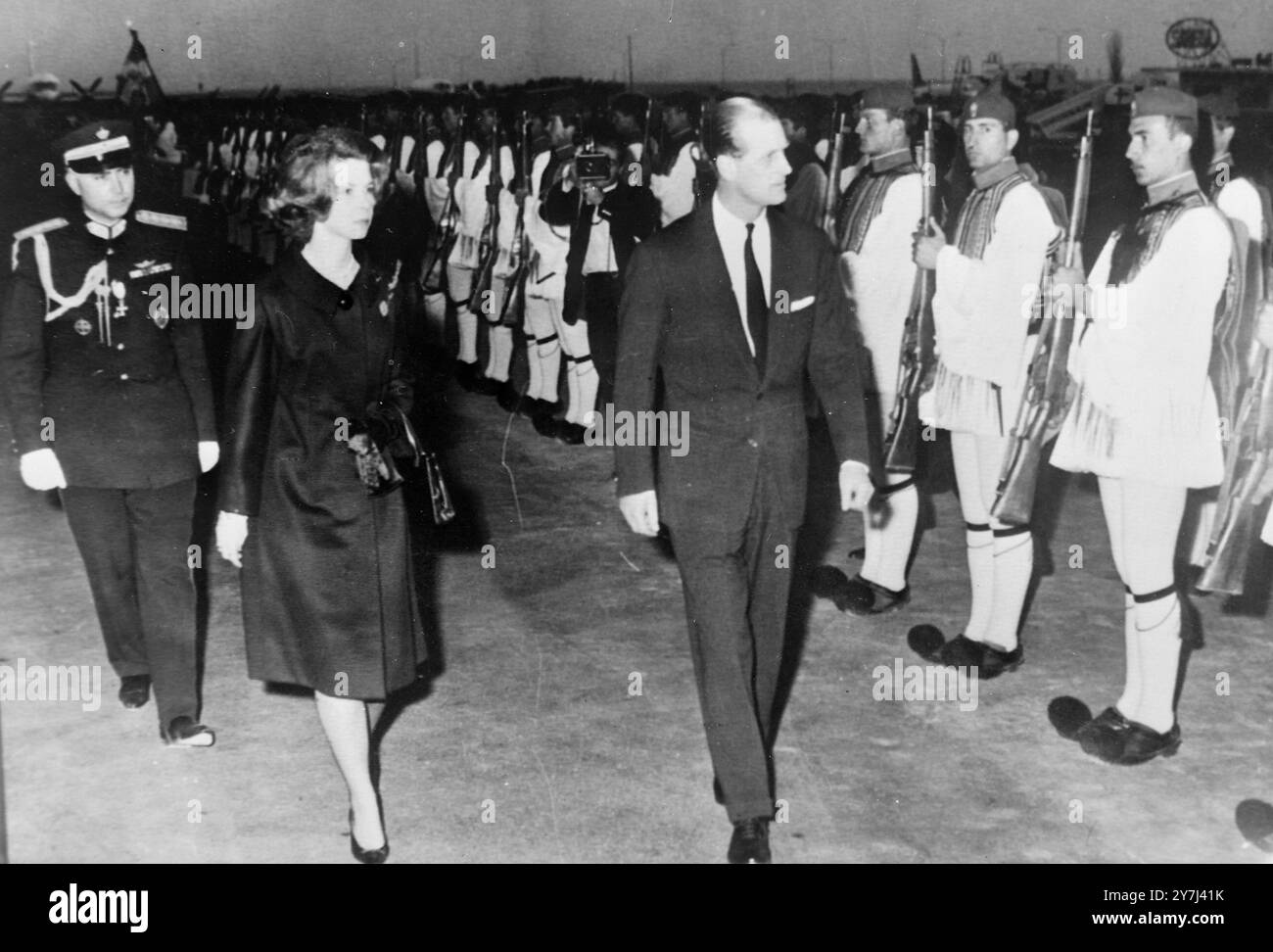 PRINCE PHILIP AND PRINCESS IRENE AT FUNERAL OF THE KING PAUL IN ATHENS ...