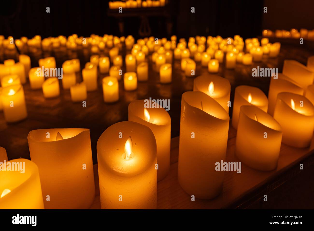 candles on the concert stage background for design purpose Stock Photo ...