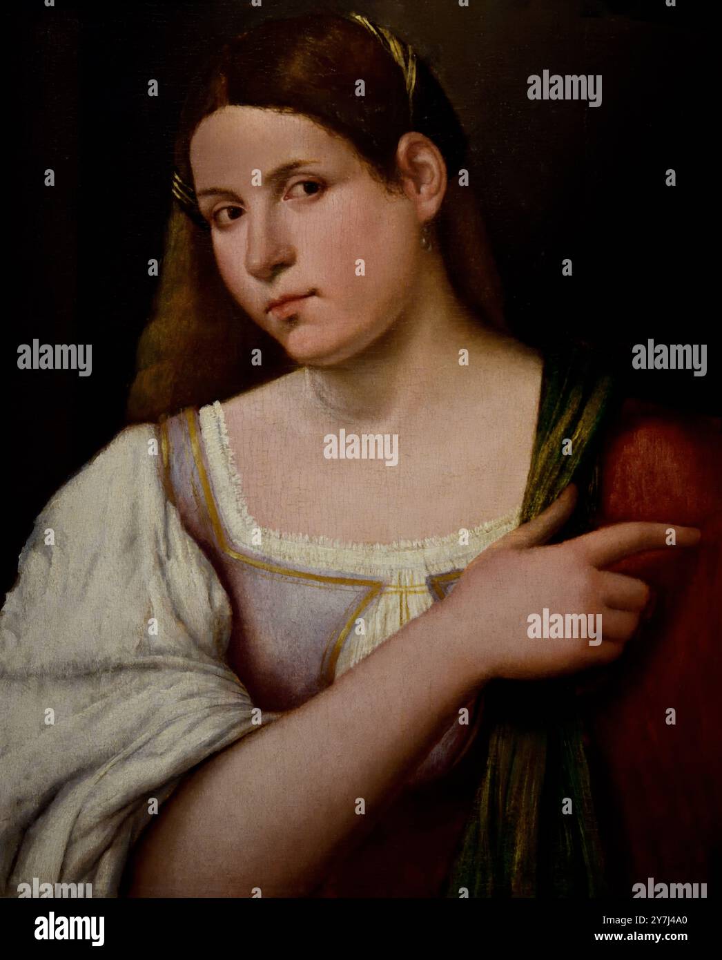 Portrait of Girl 1508 by Giovanni Cariani San Giovanni Bianco, ca. 1485 ...