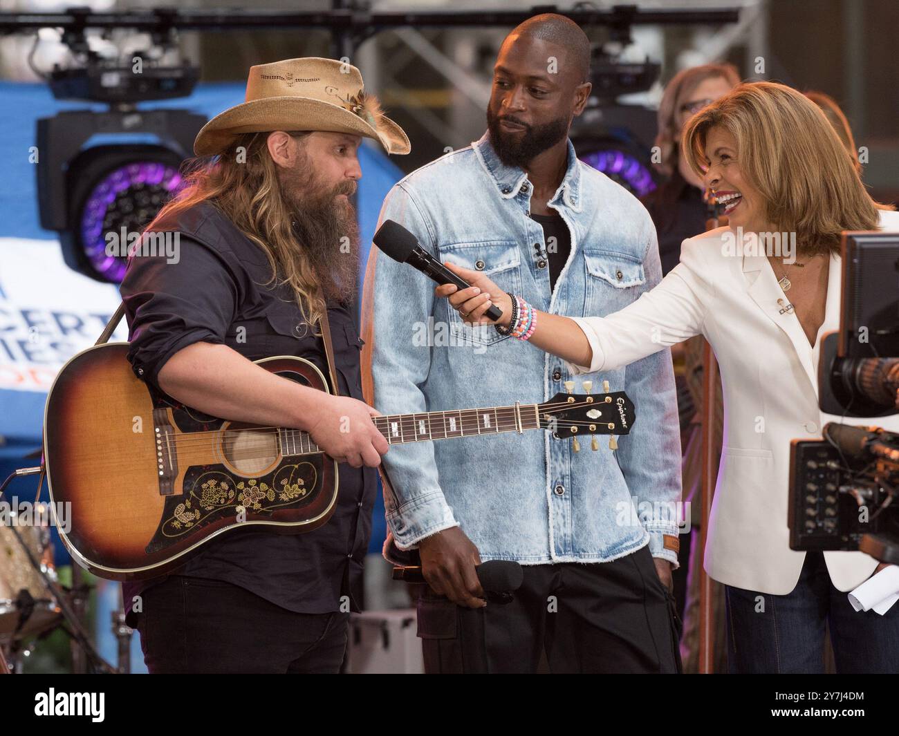 Chris Stapleton, Dwyane Wade, Hoda Kotb on stage for NBC Today Show ...