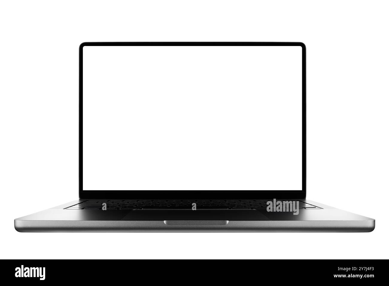 Laptop Mockup with a white blank screen isolated on a white background ...