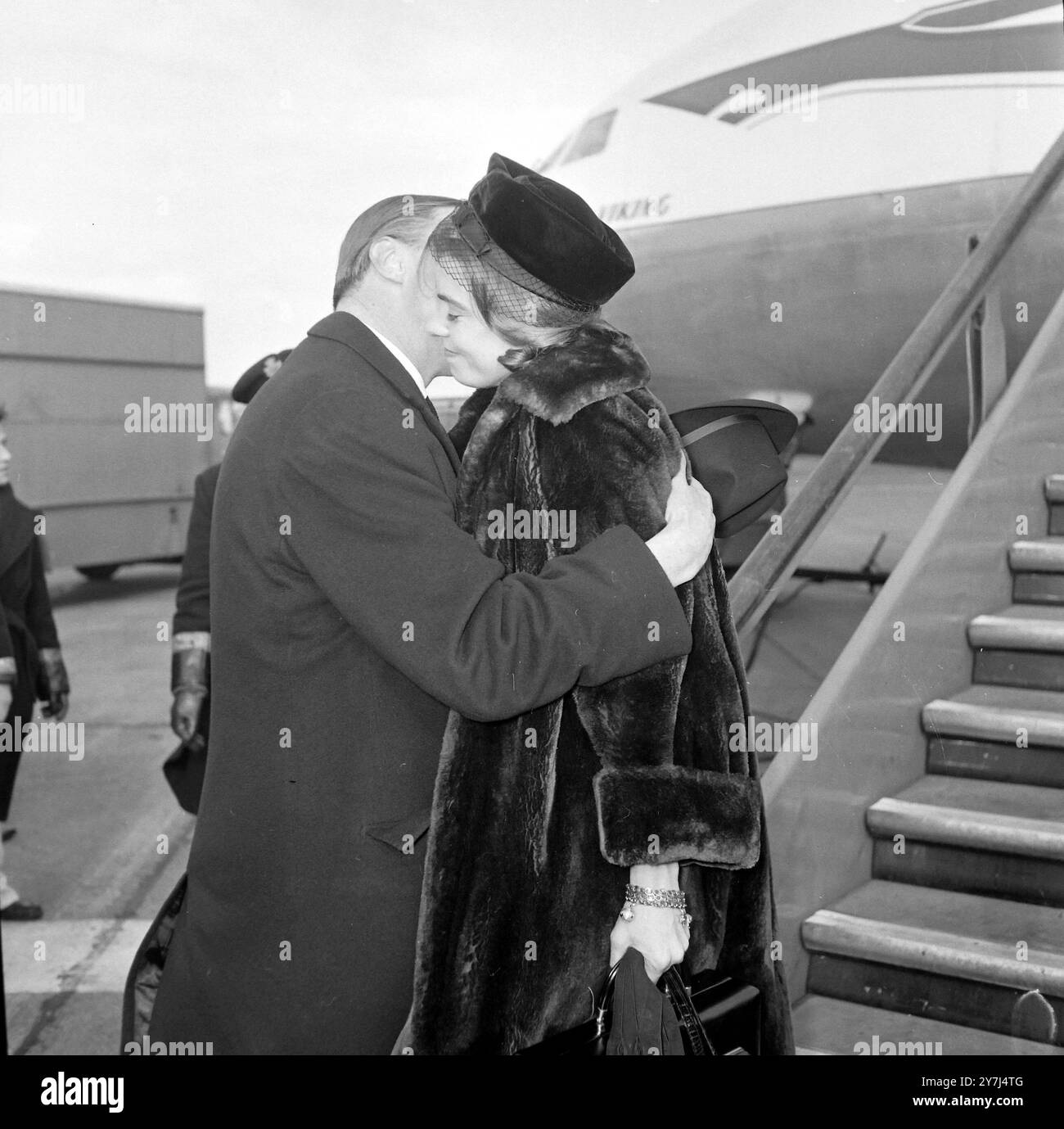 PRINCESS MARGARETHA WITH JOHN AMBLER AT LONDON AIRPORT ; 7 MARCH 1964 ...