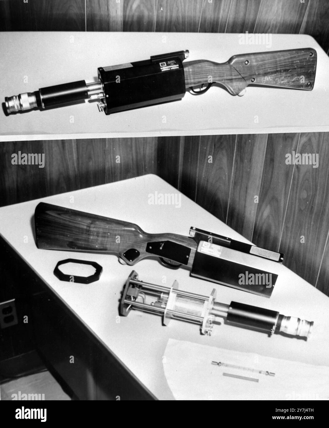 WEAPONS RAY GUN SHOWN ASSEMBLED & IN PIECES IN BOSTON ; 7 MARCH 1964 ...