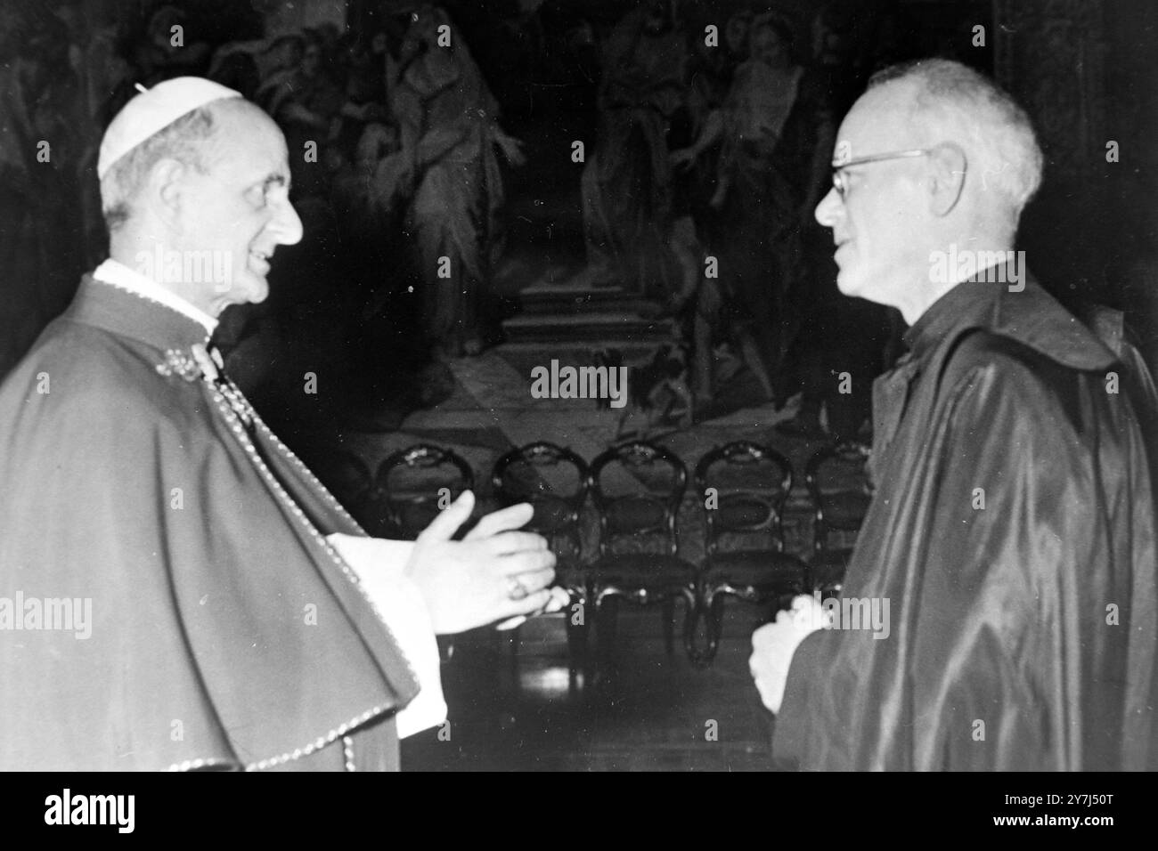 POPE PAUL VI WITH JOSEPH ALSTON IN VATICAN CITY ; 6 MARCH 1964 Stock ...