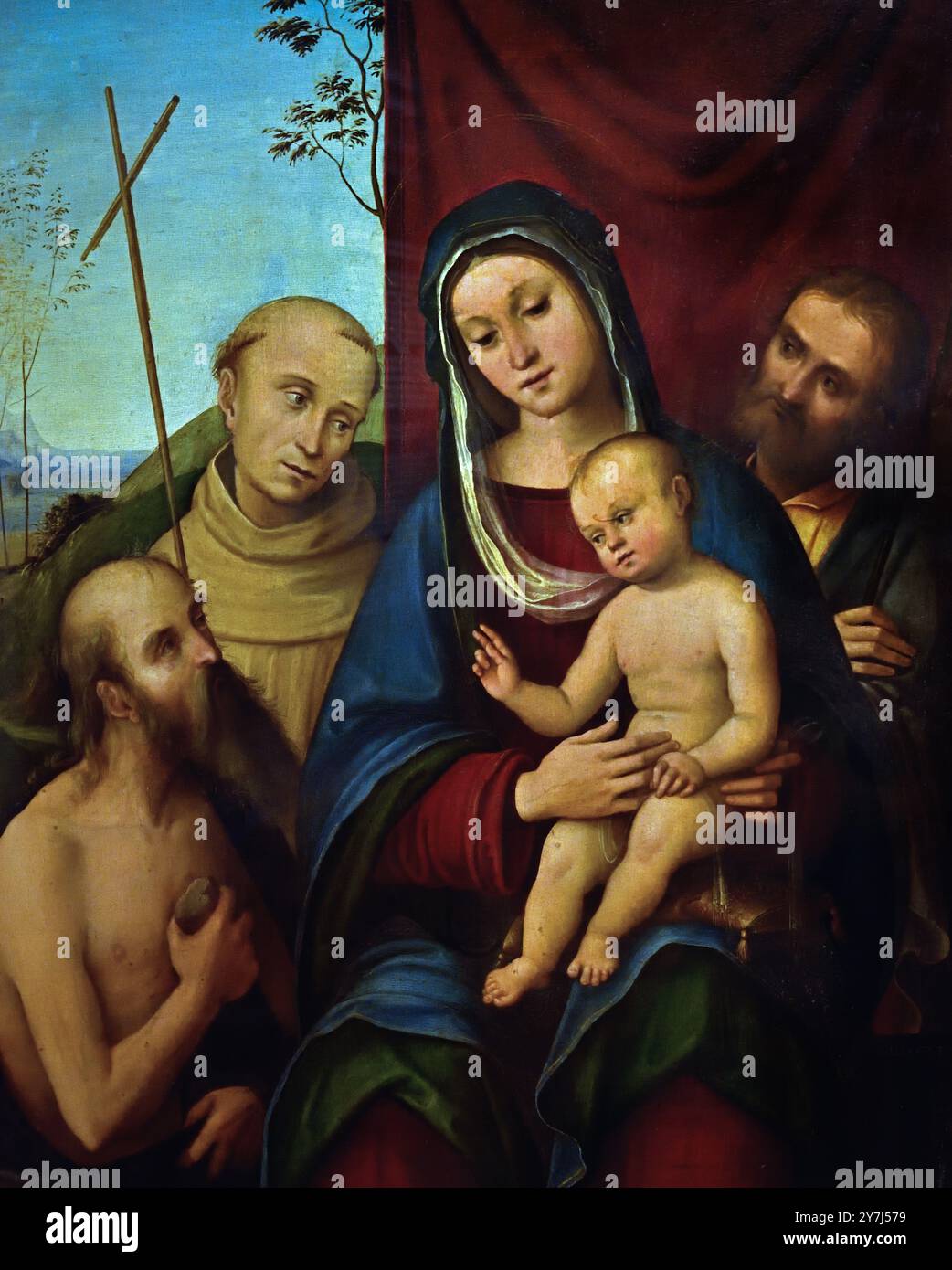 The Holy Family with Saints Jerome and Francis of Assisi by Lorenzo ...