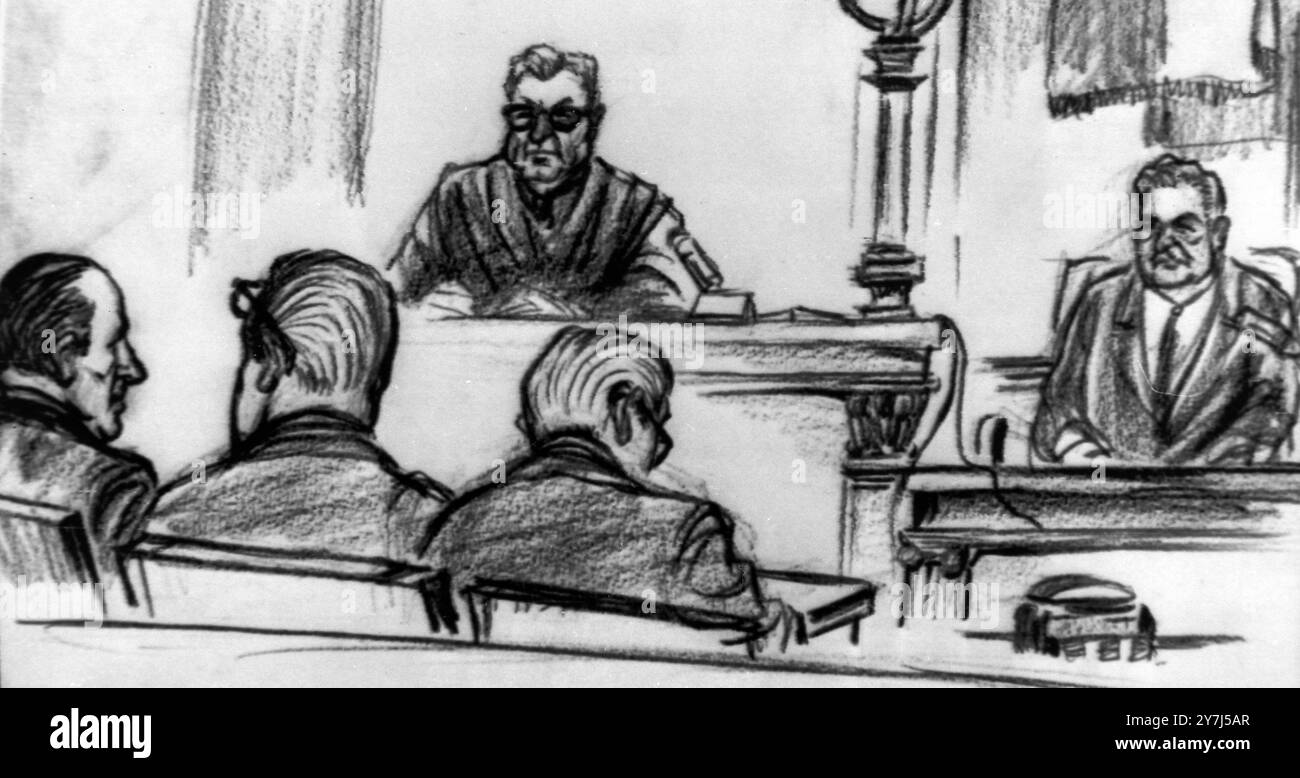LAW & ORDER ARTISTS SKETCH JACK RUBY TRIAL IN DALLAS, TEXAS ; 4 MARCH ...