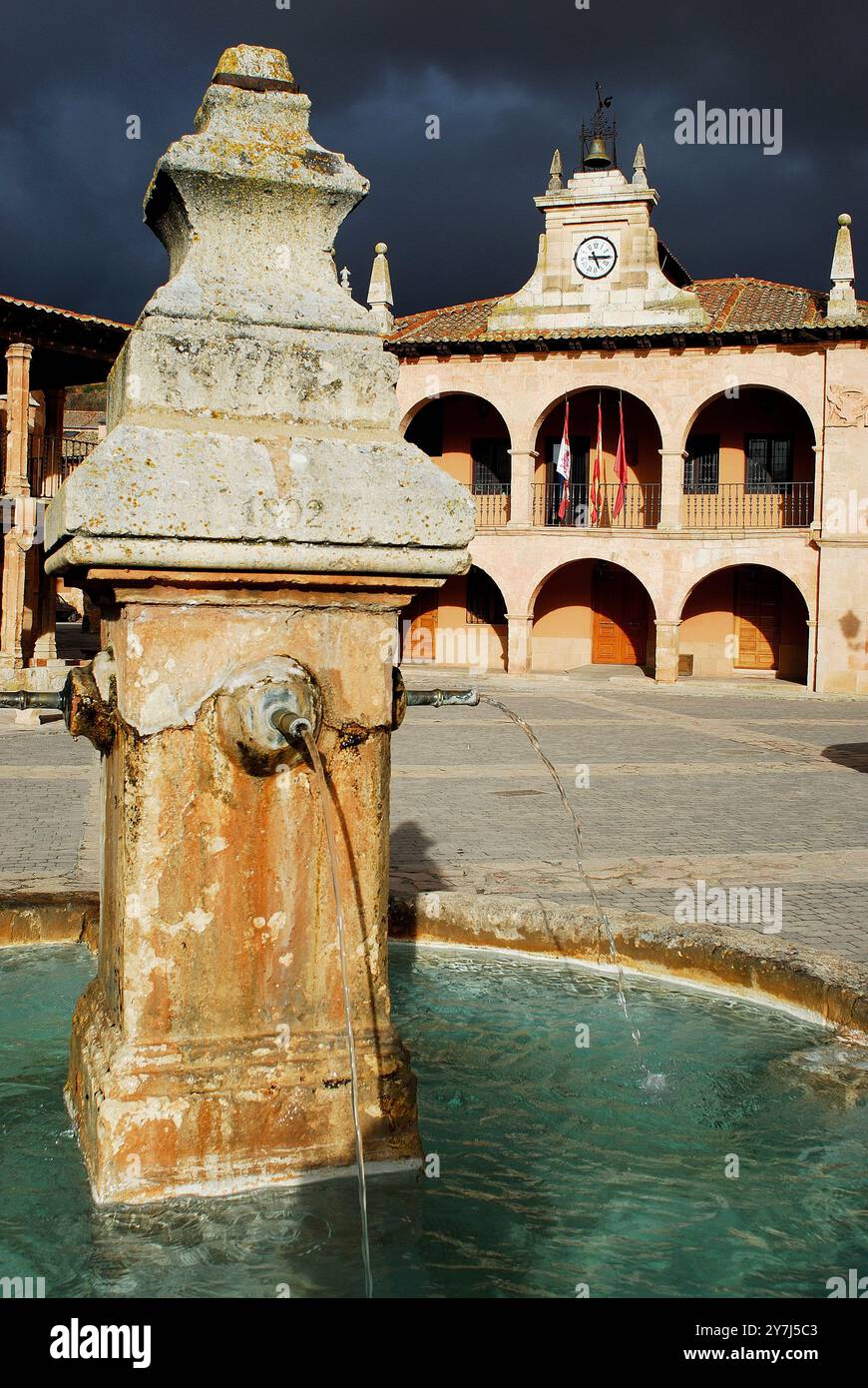 Main square of Ayllon, Segovia, Spain Stock Photo - Alamy
