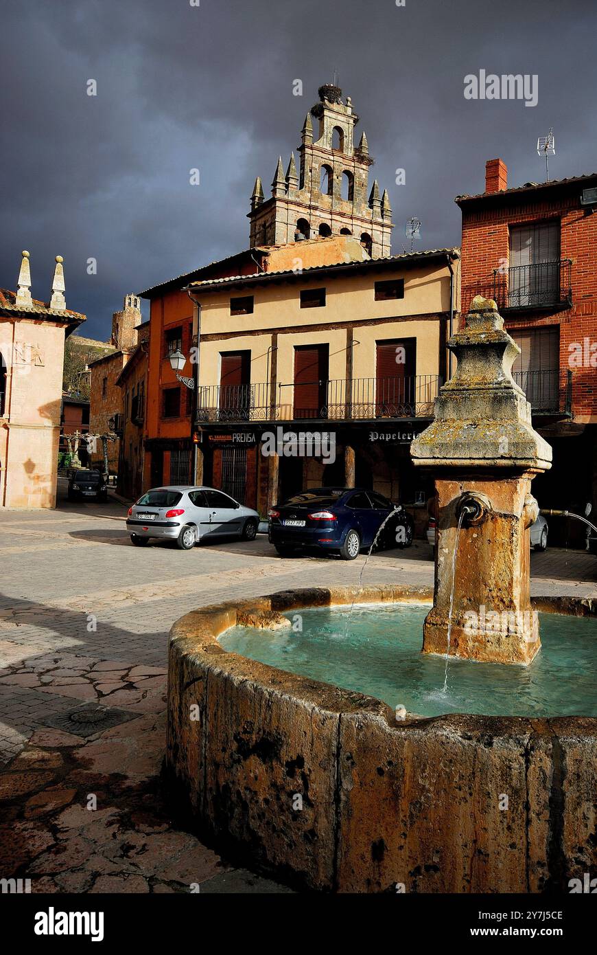 Main square of Ayllon, Segovia, Spain Stock Photo - Alamy
