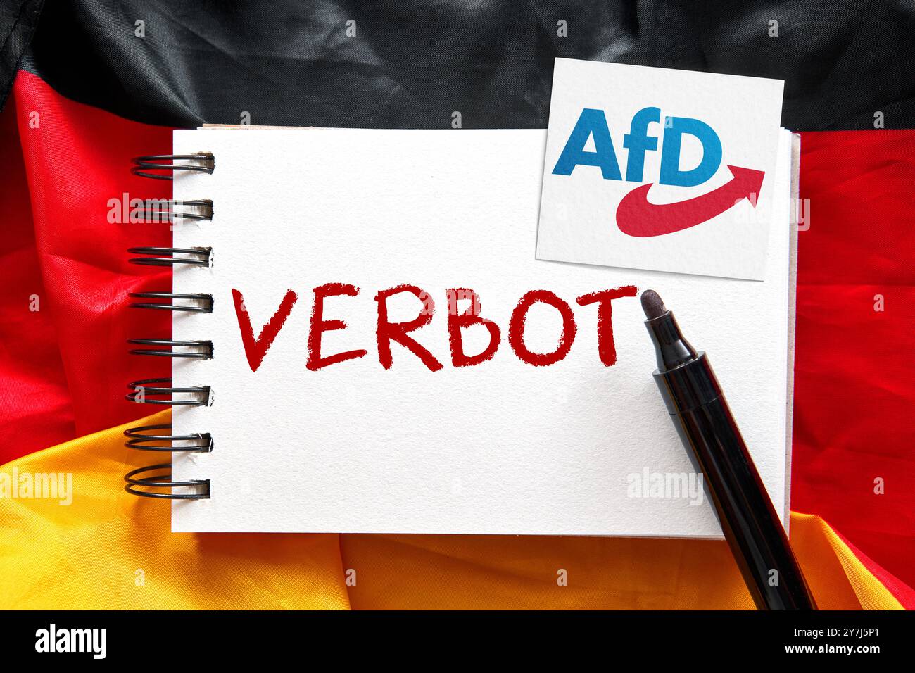 September 30, 2024: A notepad with the inscription: Verbot, and the AfD ...