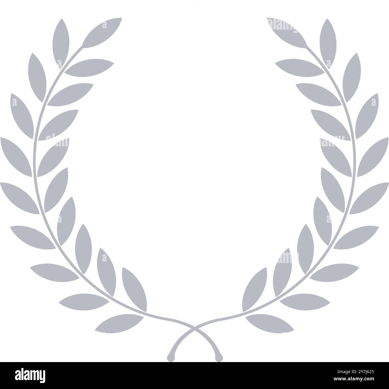 Silver Laurel Leaves Round, Silver Laurel rank, Silver circular laurel foliate, Laurel Leave ...